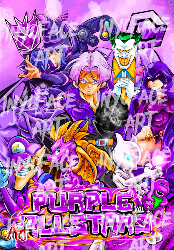 Purple All Stars Poster - inyoface Art