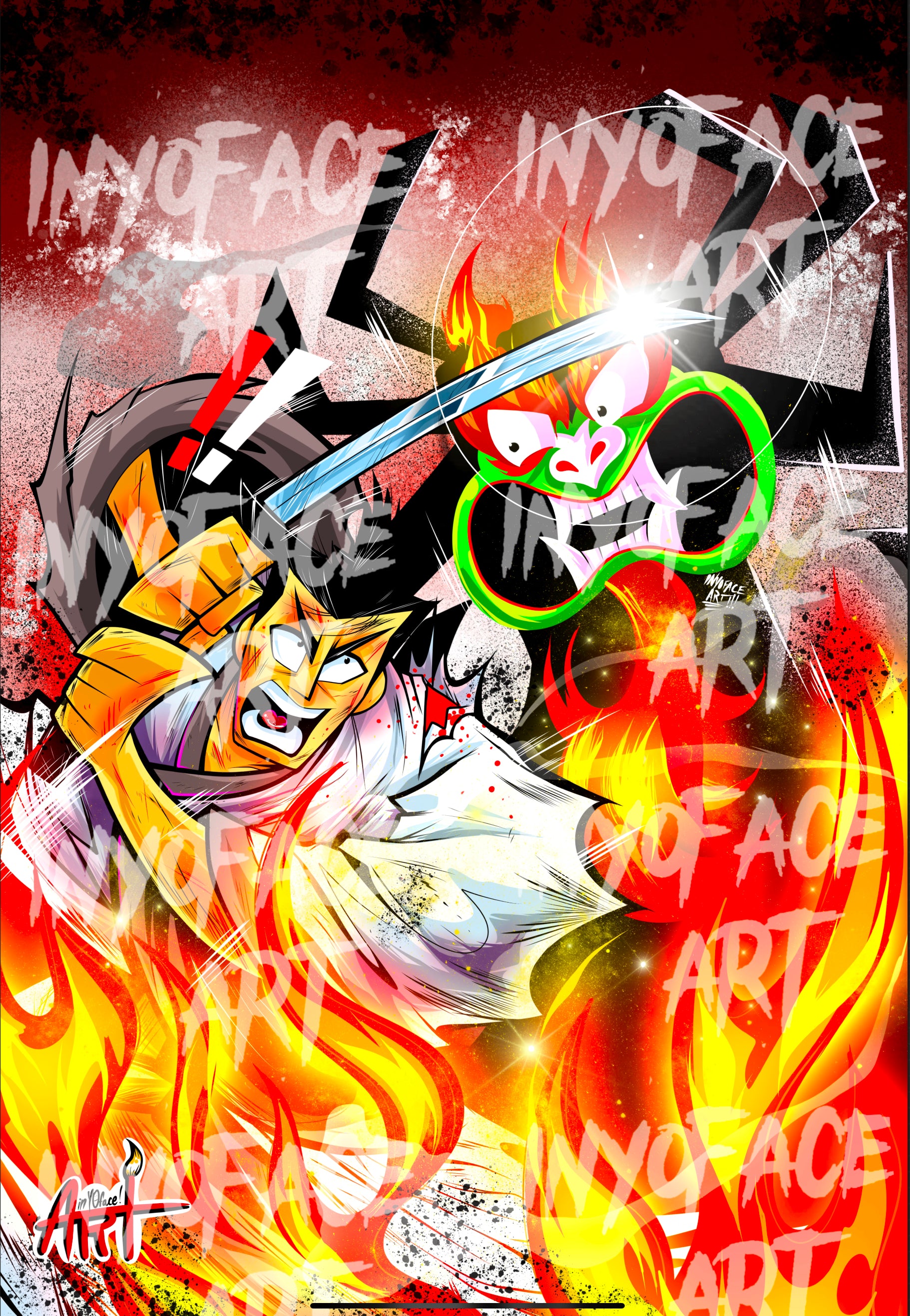 Flame Slice Poster - inyoface Art